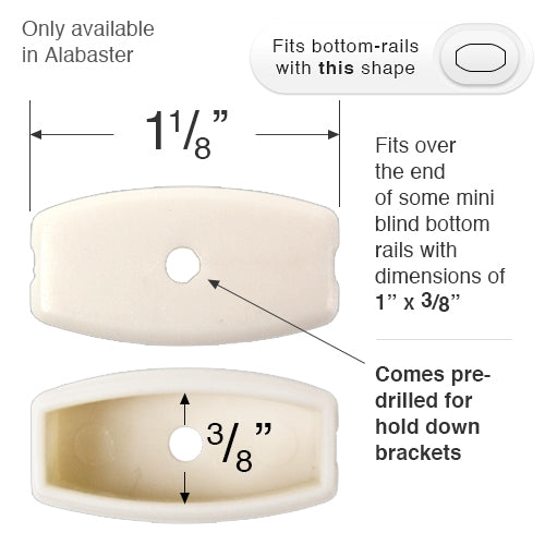Bottom Rail End Cap for 1" Mini Blinds - Over the Rail – Fix My Blinds