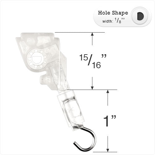 Tilt Mechanism with a 1/8" D Shaped Hole for Mini Blinds - Hook and Sl ...